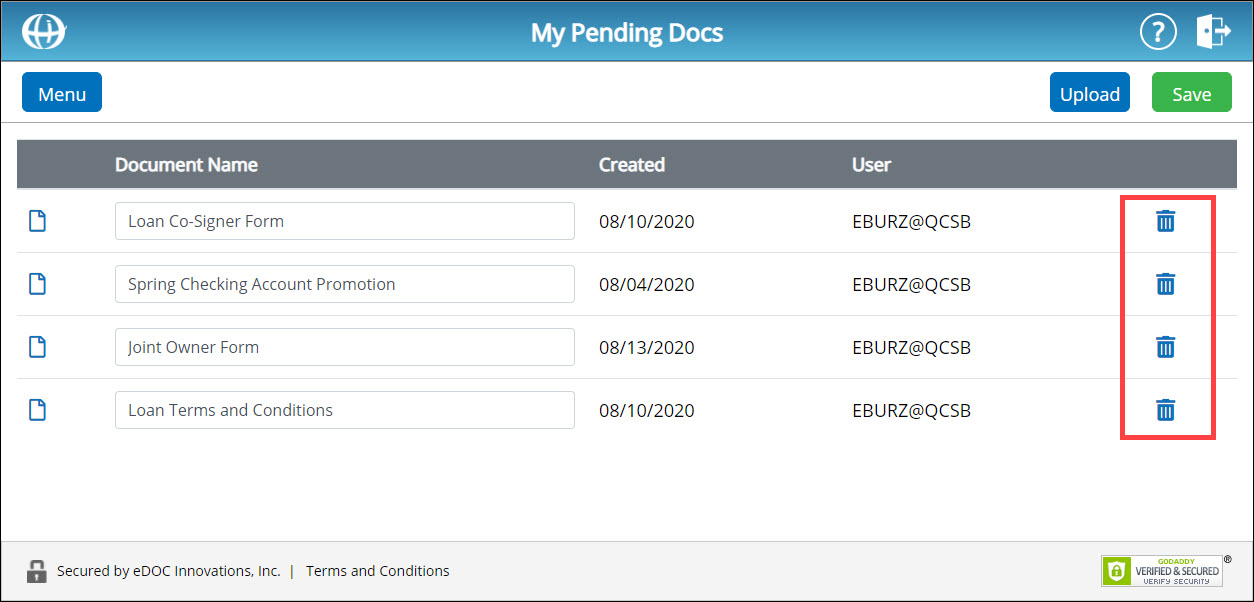 Pending Docs