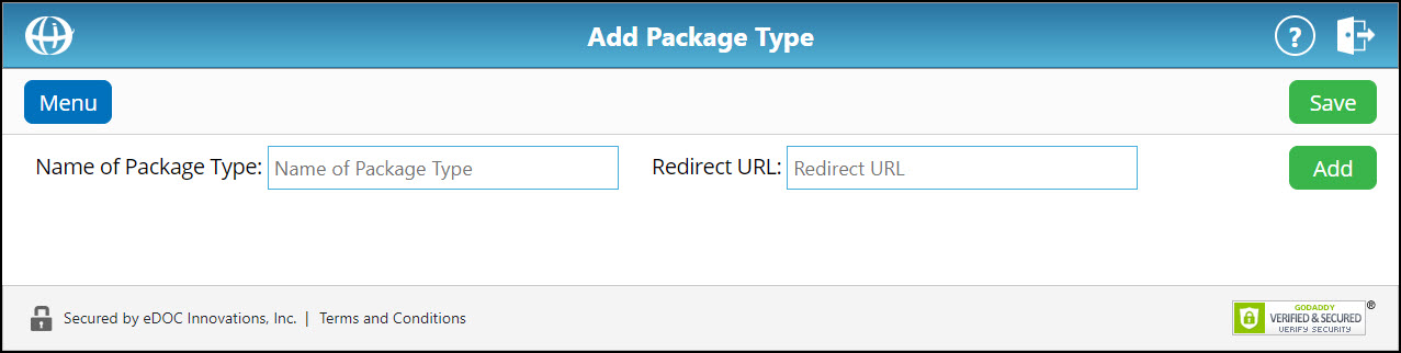 Set Up Package Types