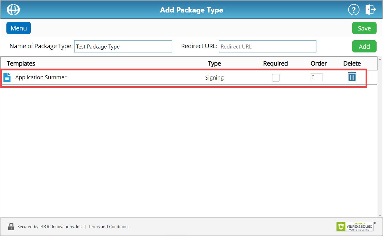Set Up Package Types