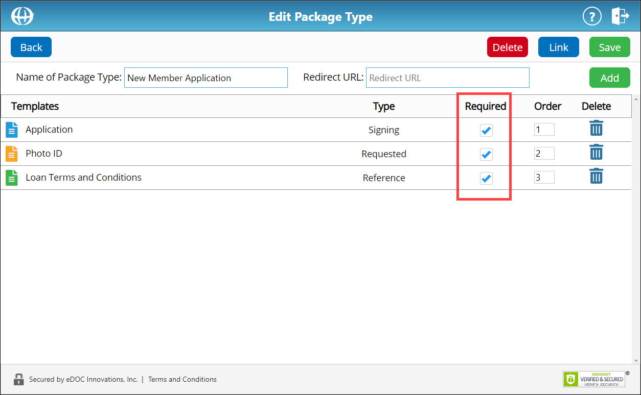 Set Up Package Types